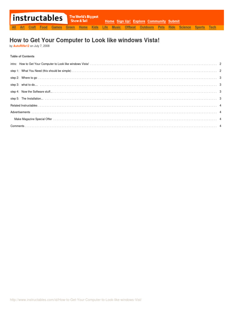 How To Get Your Computer To Look Like Windows Vist | PDF | Windows ...