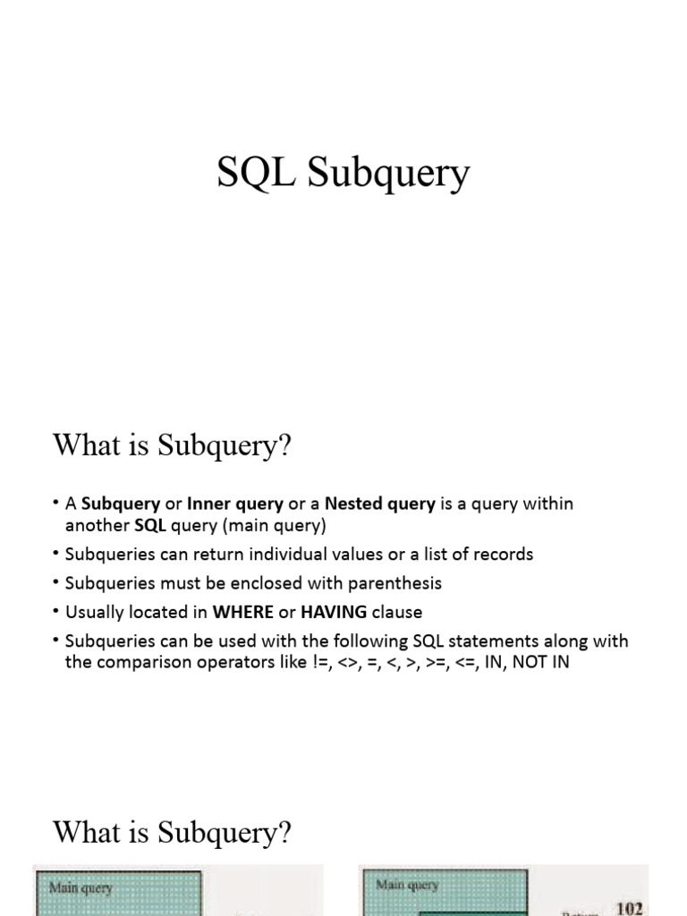 MySQL Subquery | PDF