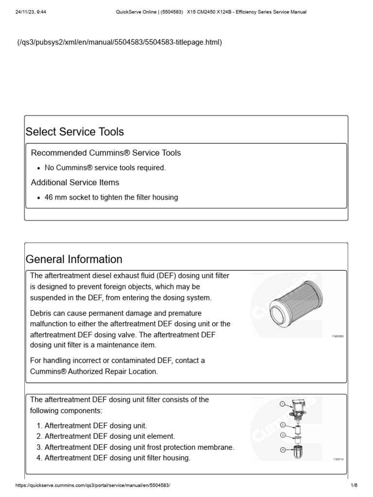 Dosing Unit Filter CM2450 X15 | PDF | Pump | Exhaust Gas
