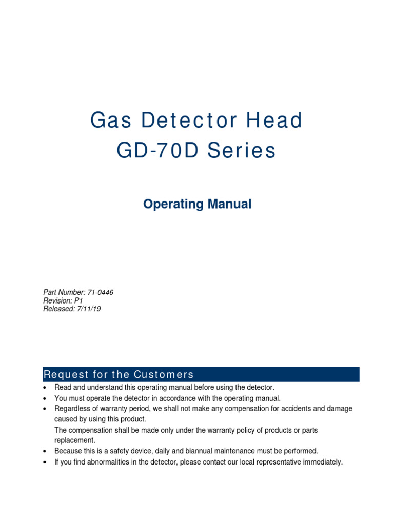 RKI GD 70D Manual | PDF | Relay | Power Supply
