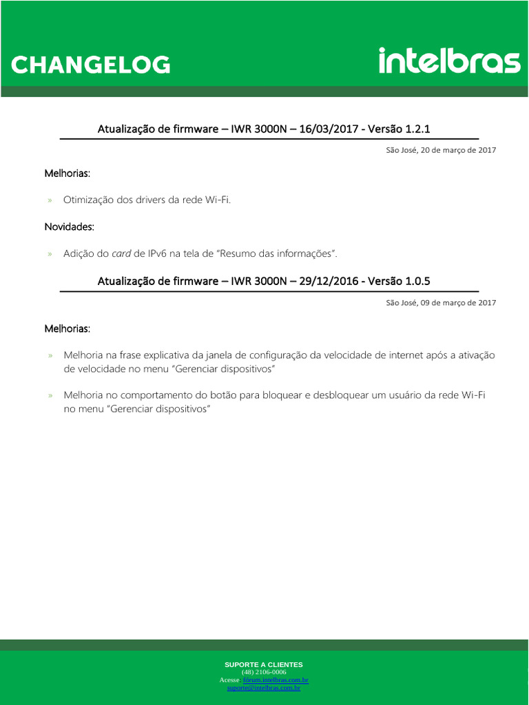 Atualizações de Firmware IWR 3000N | PDF
