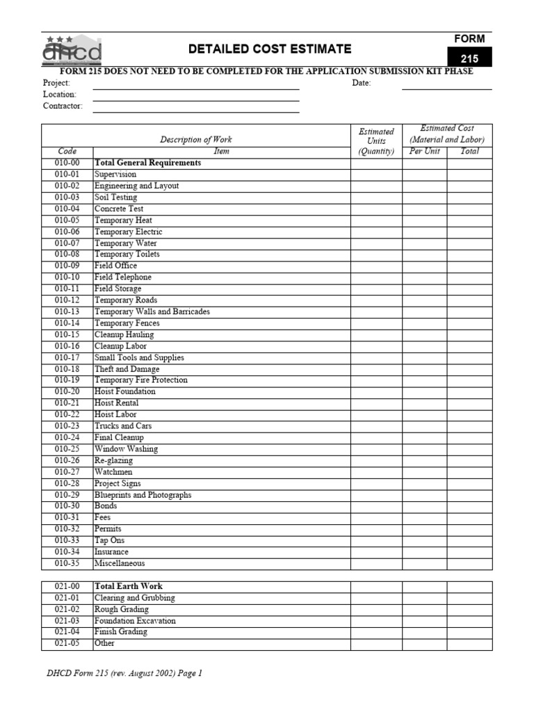 Detailed Cost Estimate | PDF | Road Surface | Concrete
