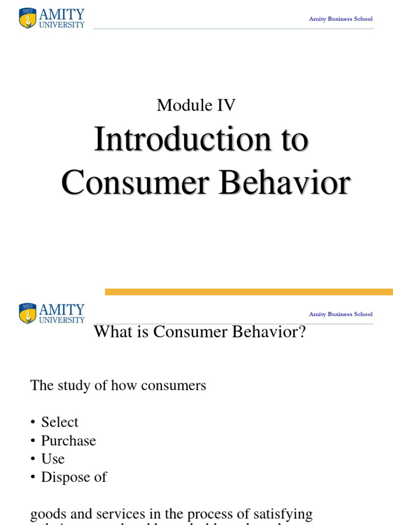 Module IV Consumer Behaviour | PDF | Consumer Behaviour | Behavior