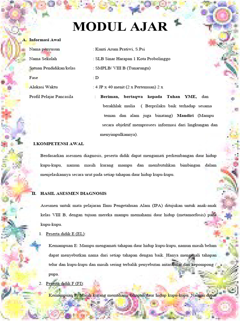 MODUL AJAR. IPA VIII Bdocx | PDF