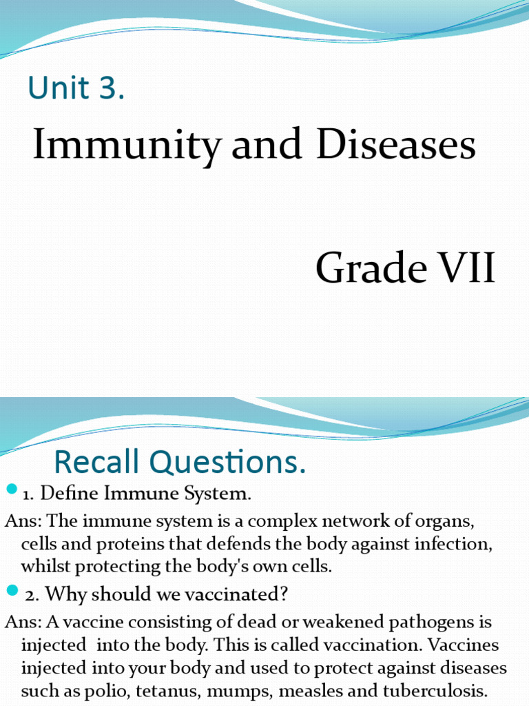 Grade 7: Immunity & Health Basics | PDF
