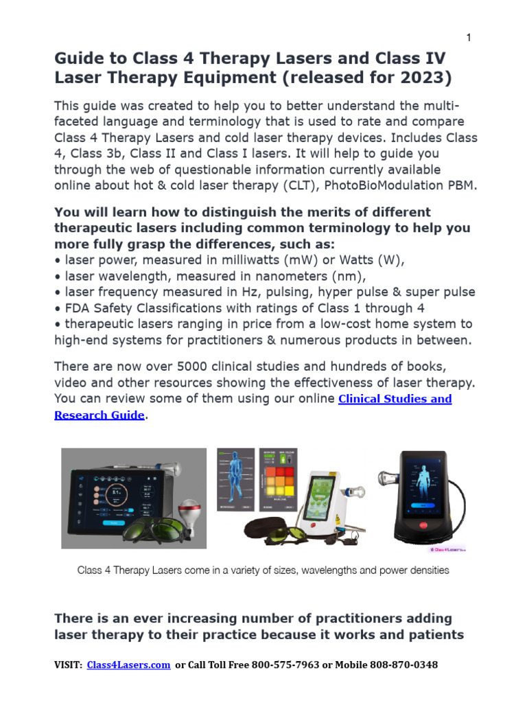 Guide To Class 4 Therapy-Lasers | PDF | Laser | Infrared