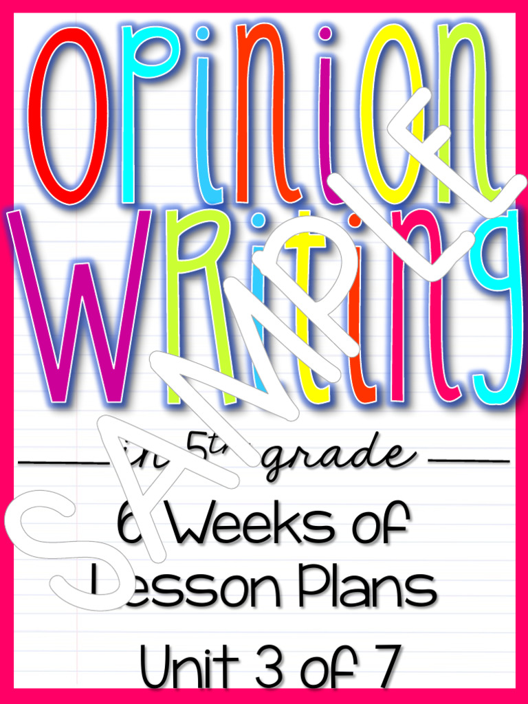 Opinion Writing 5th Grade SAMPLE | PDF | Fast Food | Rubric (Academic)