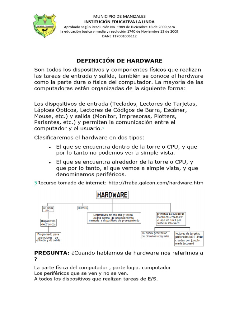 Definición de Hardware | PDF | Hardware de la computadora | Periférico