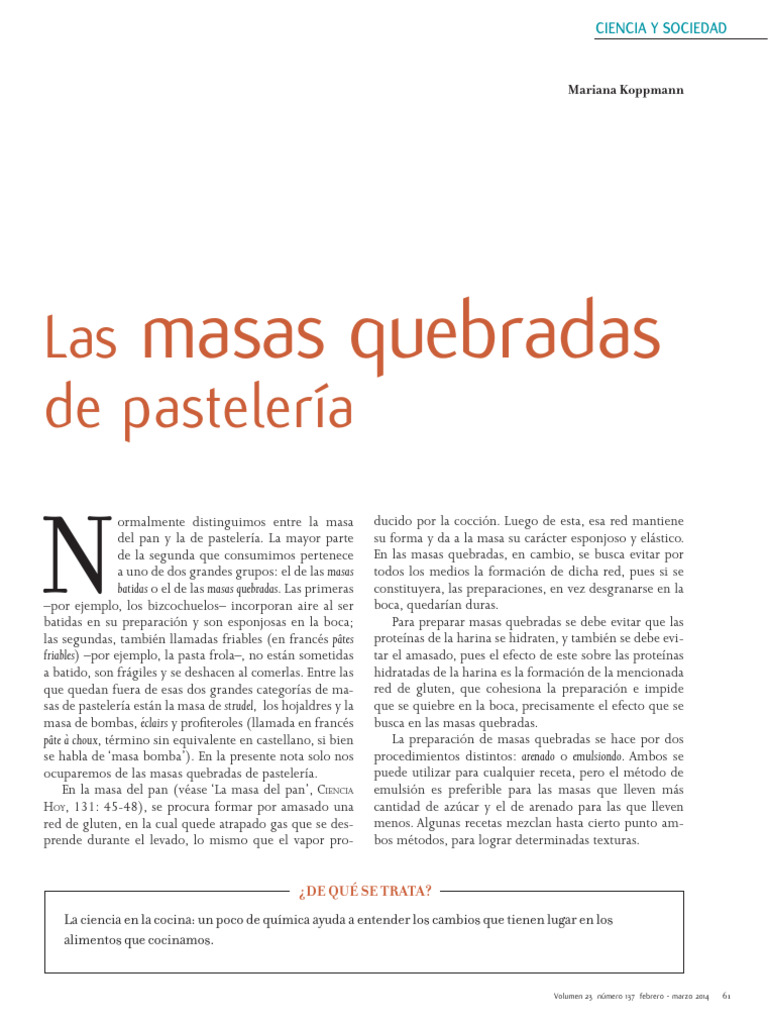 Revista 137 Masas Quebradas de Pasteleria | PDF | Panes | Huevo como alimento