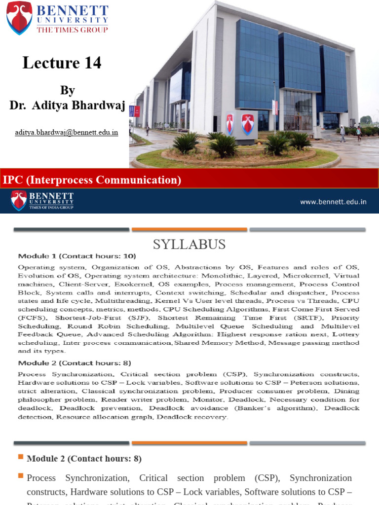 Lec 14 IPC, Message Passing | PDF | Process (Computing) | Operating System