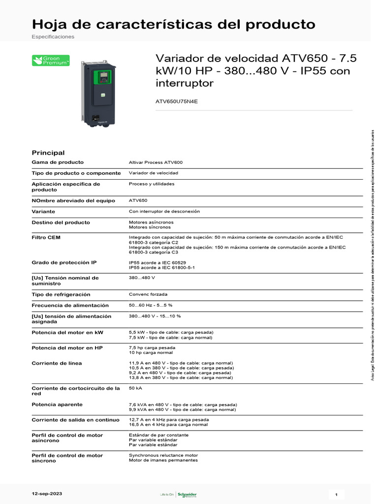 Altivar Process ATV600 - ATV650U75N4E | PDF | Relé | Electromagnetismo