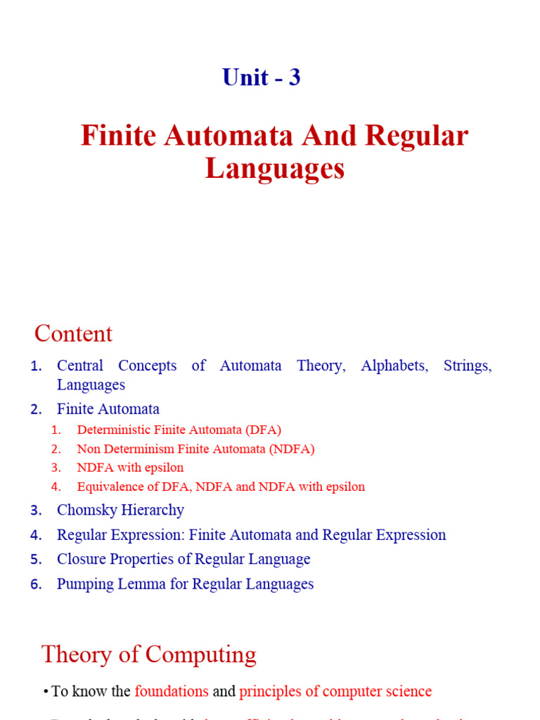 Finite Automata and Regular Languages | PDF | Mathematics | Theory Of Computation