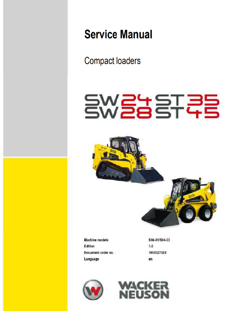Wacker Neuson SW24 SW28 ST35 ST45 Compact Loaders Service Manual PDF ...