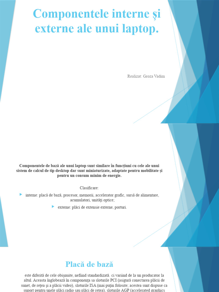 Componentele Interne Și Externe Ale Unui Laptop | PDF
