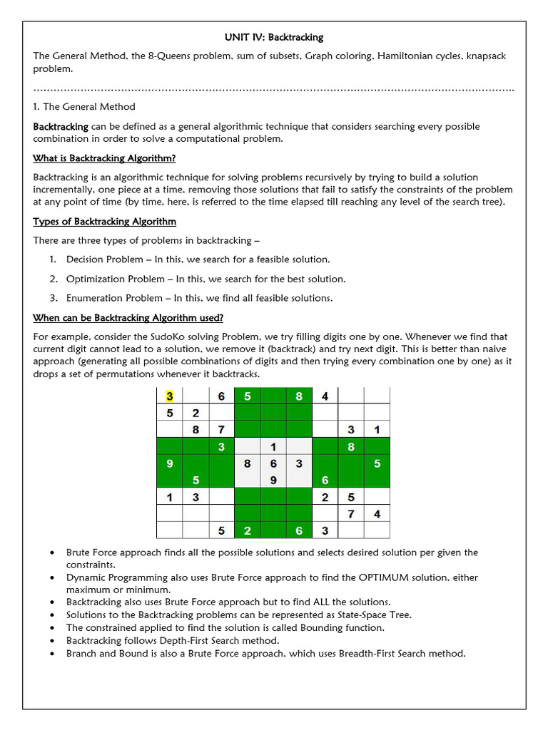 Daa Unit-Iv | PDF | Combinatorics | Theoretical Computer Science
