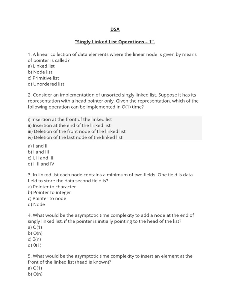 DSAmodel | PDF | Queue (Abstract Data Type) | Time Complexity