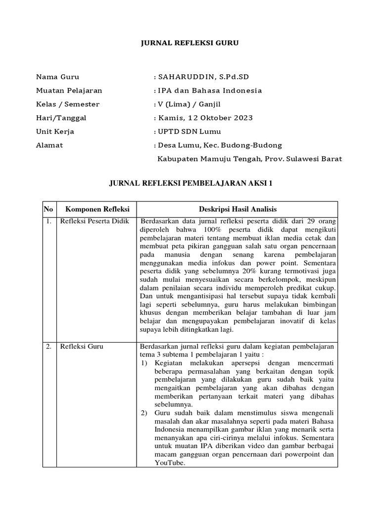 LK 2. Jurnal Refleksi PPL PPG Daljab | PDF | Karier & Perkembangan