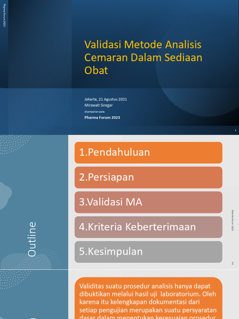 Validasi Cemaran - Pharma Forum-Mirawati S | PDF