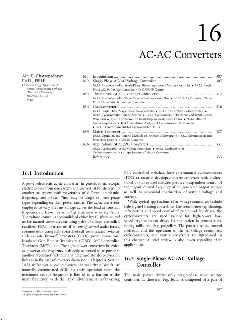Ac Voltage Controllers & Cyclo Converters | PDF | Alternating Current ...
