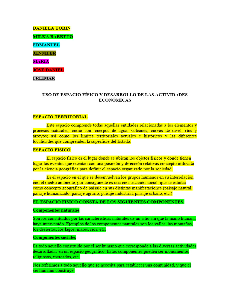 Uso de Espacio Físico y Desarrollo de Las Actividades Económicas | PDF ... Uso de Espacio Físico y Desarrollo de Las Actividades Económicas | PDF ...