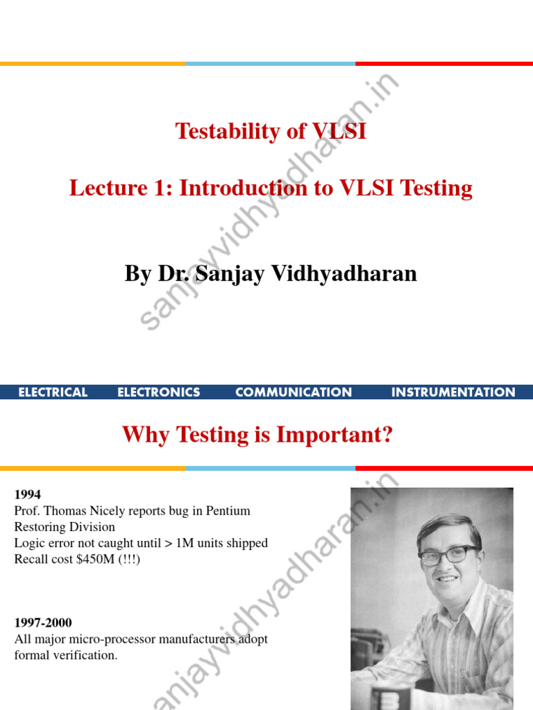 Lecture 01 Introduction To Vlsi Testing Pdf Semiconductor Device Fabrication Formal