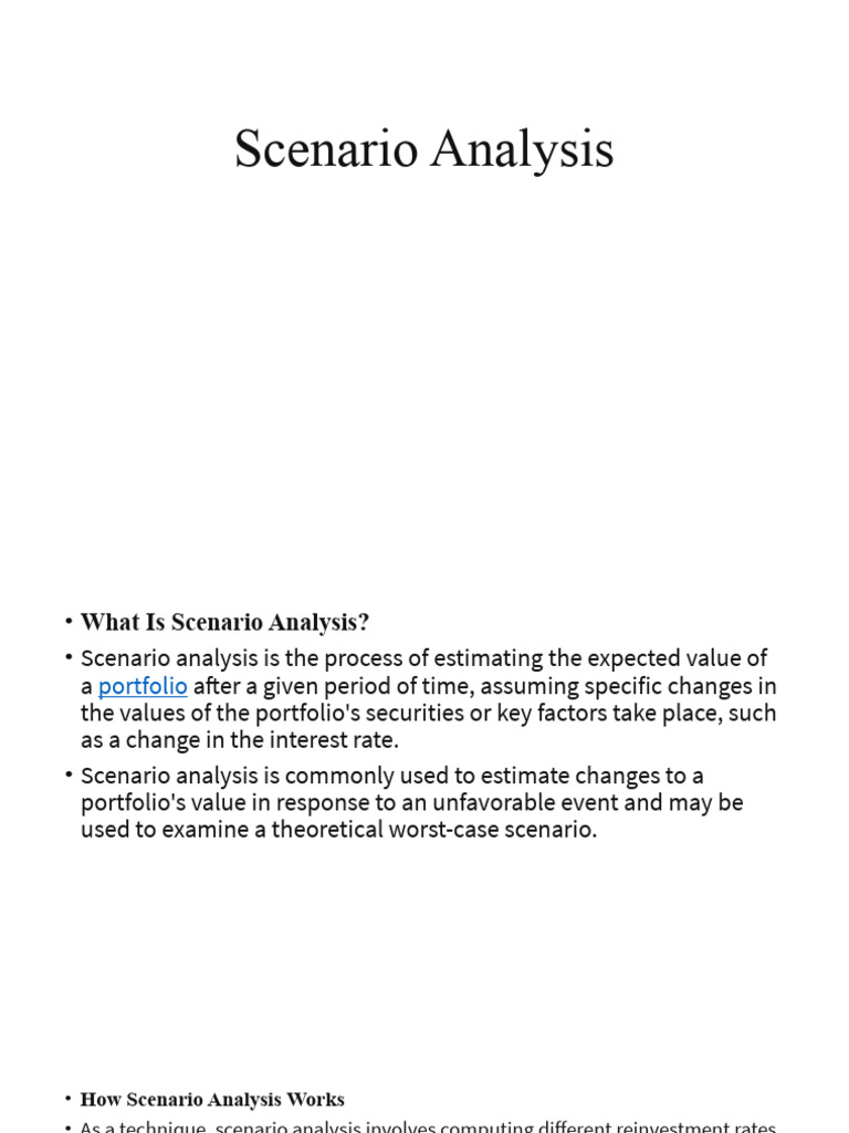 4.4 Scenario Analysis | PDF | Scenario Planning | Investing