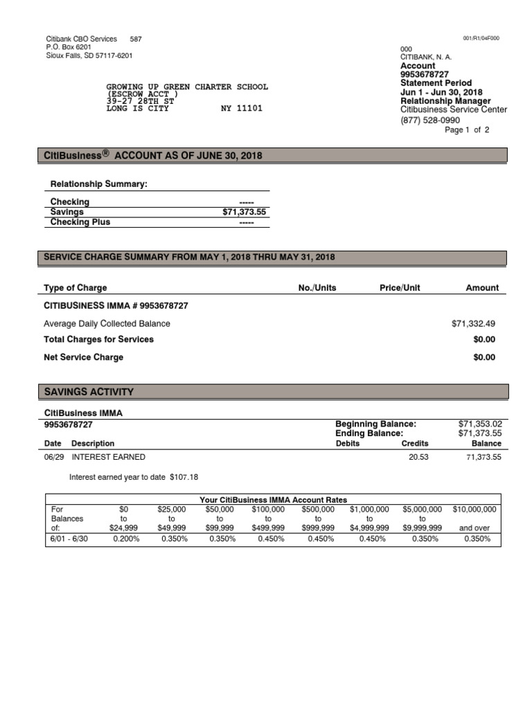 1636230843-GUG - Bank Statement 8727 June 2018 | PDF | Citibank | Citigroup