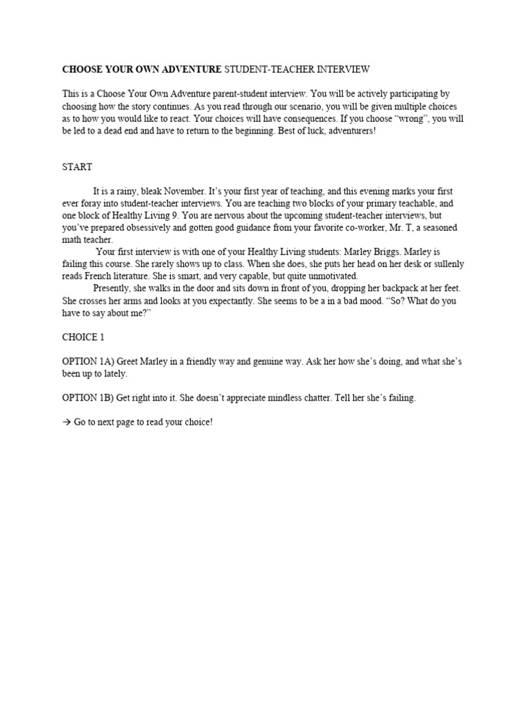 PT Choose Your Own Adventure | PDF