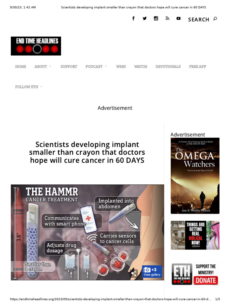 Scientists Developing Implant Smaller Than Crayon That Doctors Hope Will Cure Cancer in 60 DAYS ...