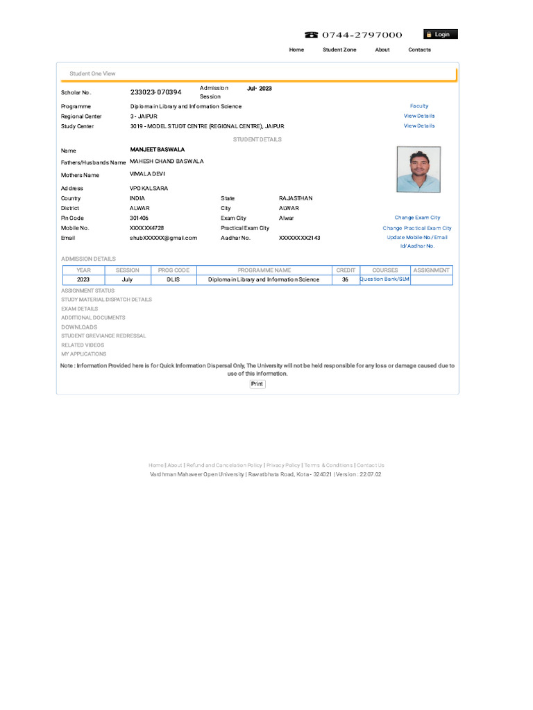 Students One View, VMOU | PDF | Computing