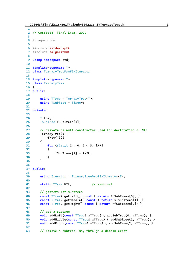 Ternary Tree | PDF | Object Oriented Programming | Computer Science