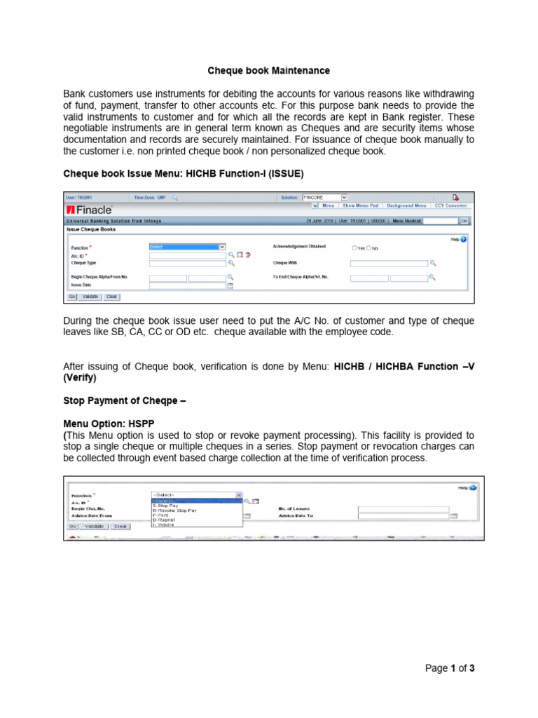 Cheque Book Maintenance Procedures | PDF | Cheque | Payments