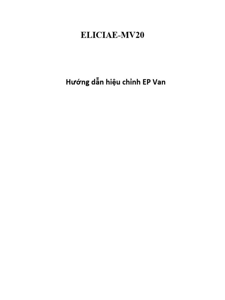 Hướng dẫn hiệu chỉnh EP Van | PDF