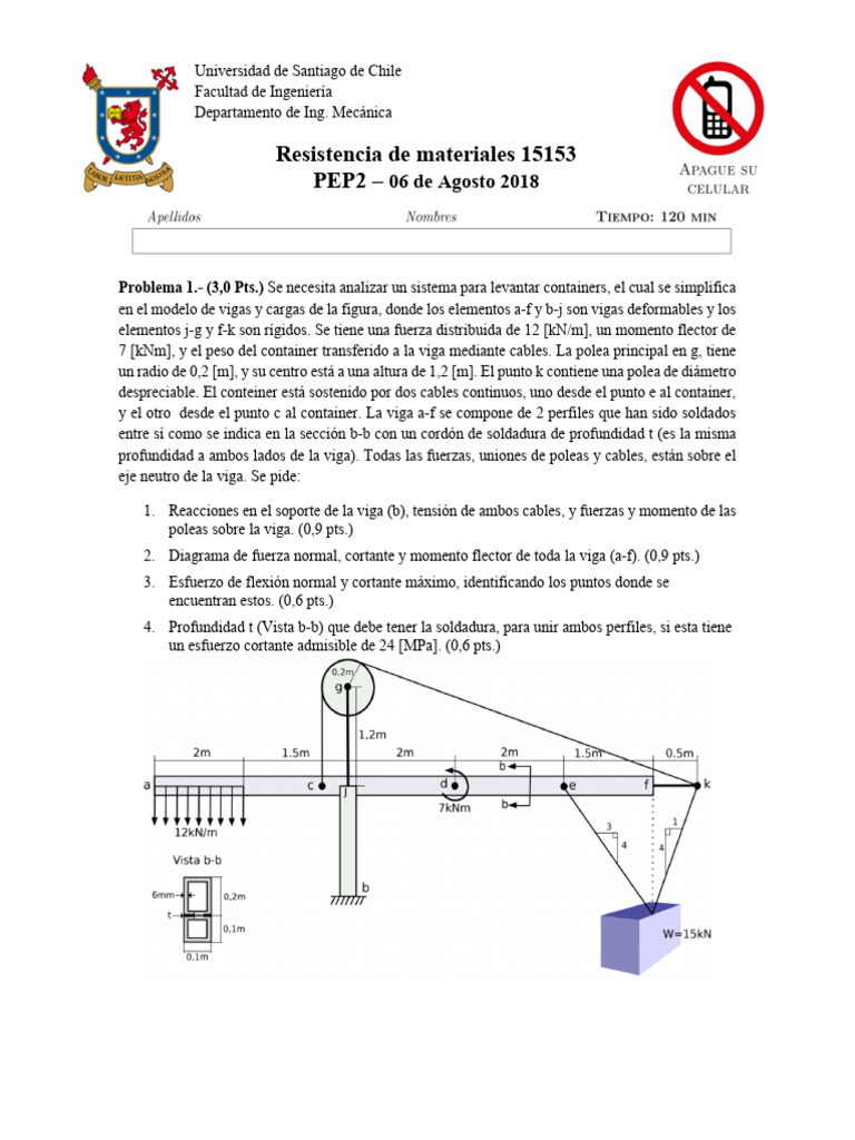 Pep2 RM 1S 2018 | PDF | Viga (Estructura) | Doblar