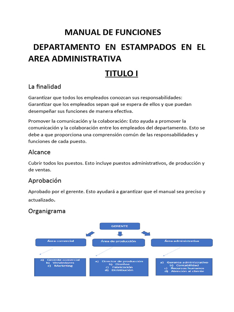 Manual de Funciones Del Departamento en Estampados | PDF | Gestión de recursos humanos | Business