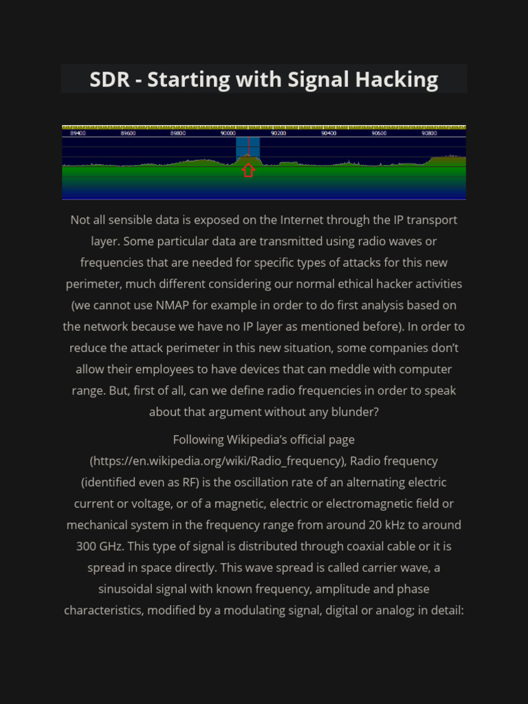 SDR - Starting With Signal Hacking | PDF | High Frequency | Modulation
