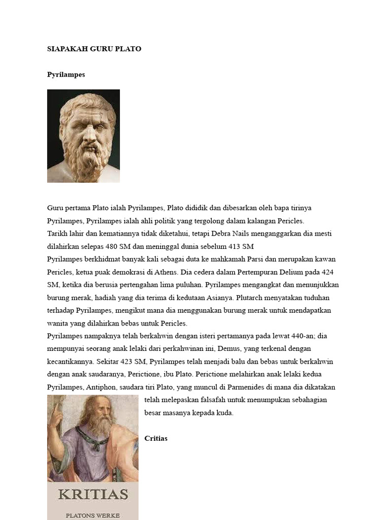 Falsafah Tokoh Guru Plato | PDF