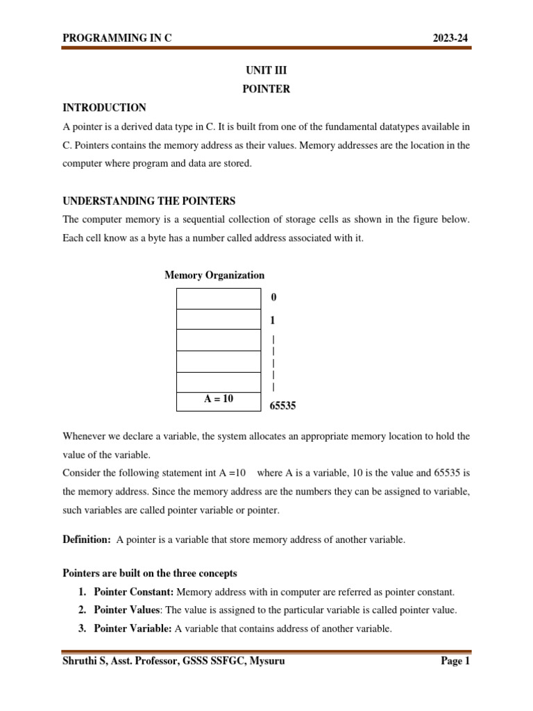 Unit Iii Programming In C Pdf Pointer Computer Programming Parameter Computer Programming 1387