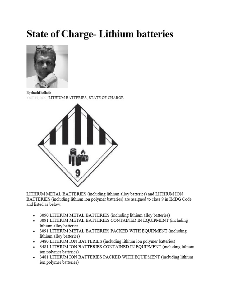 State of Charge - Lithium Batteries | PDF | Lithium Ion Battery | Lithium