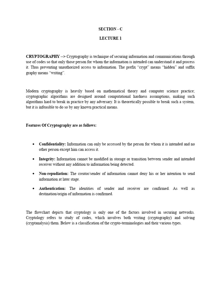 Section C Lecture 1 Pdf Cryptography Public Key Cryptography