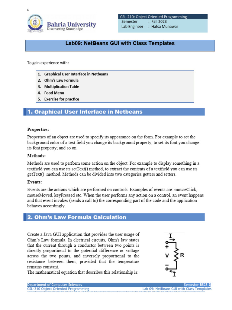 NetBeans GUI Programming Lab Guide | PDF | Electrical Resistance And ...