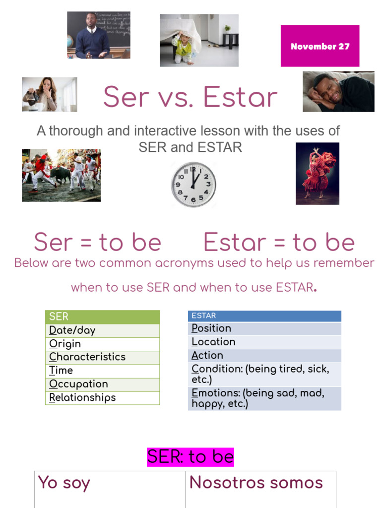 Ser Vs Estar | PDF