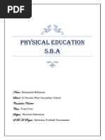 Physical Education SBA 2 | PDF | Track And Field | Running