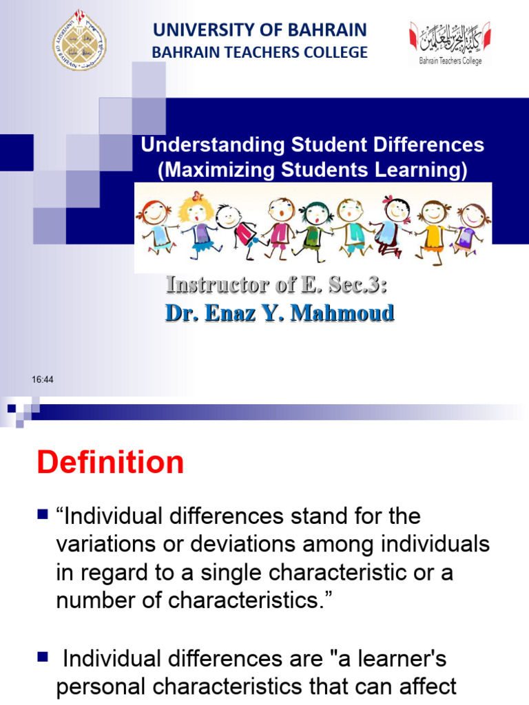 EAPPS D3.T11. Understanding Student Differences (Maximizing Students ...