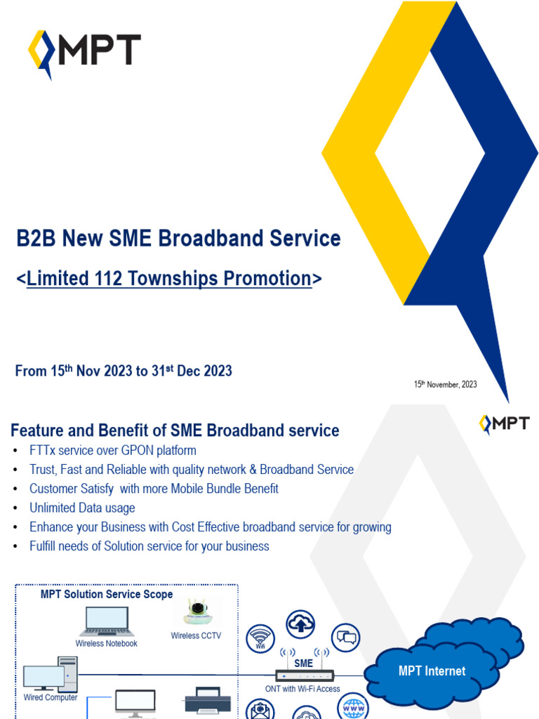 B2B SME Broadband Promo: Nov-Dec 2023 | PDF | Internet Access | Wi Fi