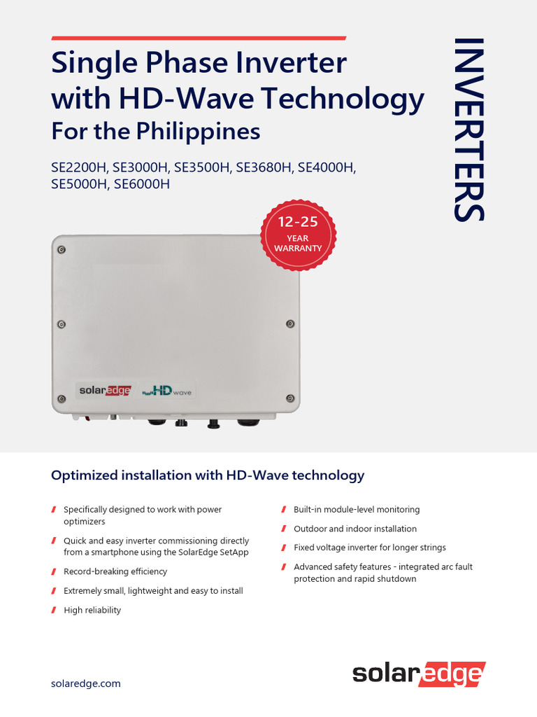 SolarEdge Single Phase Inverters PH | PDF | Power Inverter ...