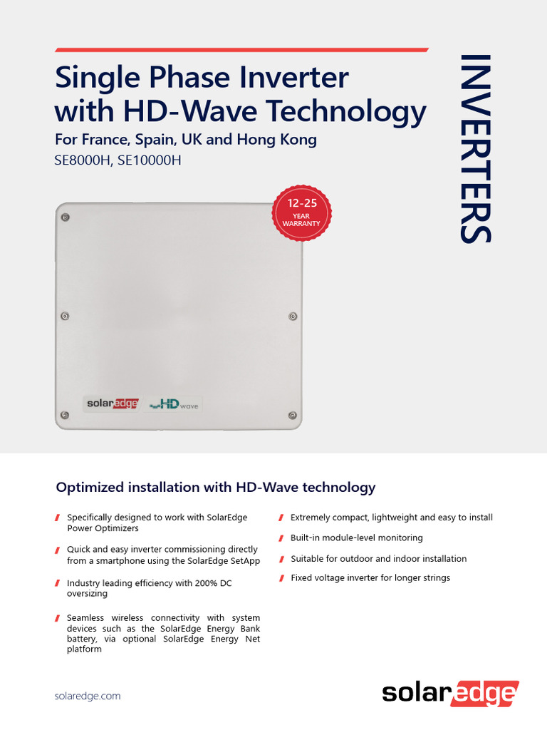 SolarEdge Inverters for Installers | PDF | Power Inverter | Alternating Current