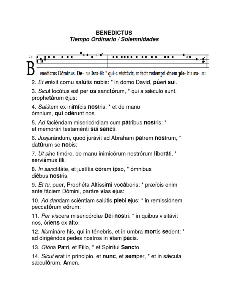 Benedictus | PDF | Religión y espiritualidad