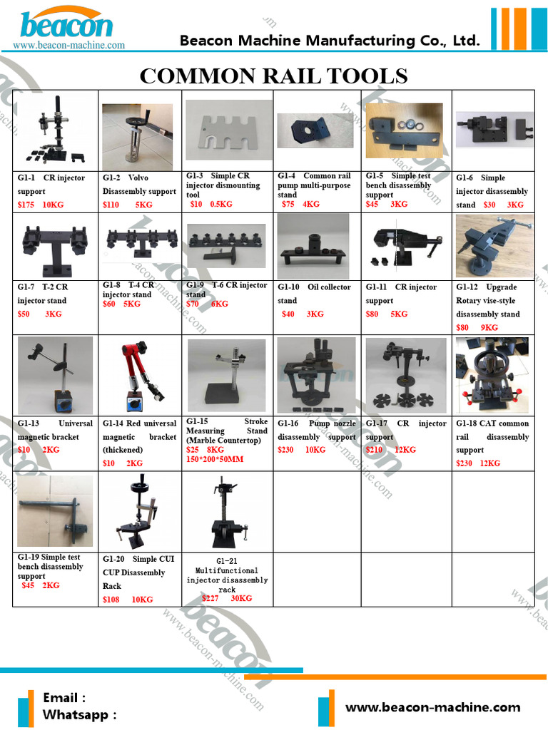 Common Rail System Tools Overview | PDF | Fuel Injection | Pump