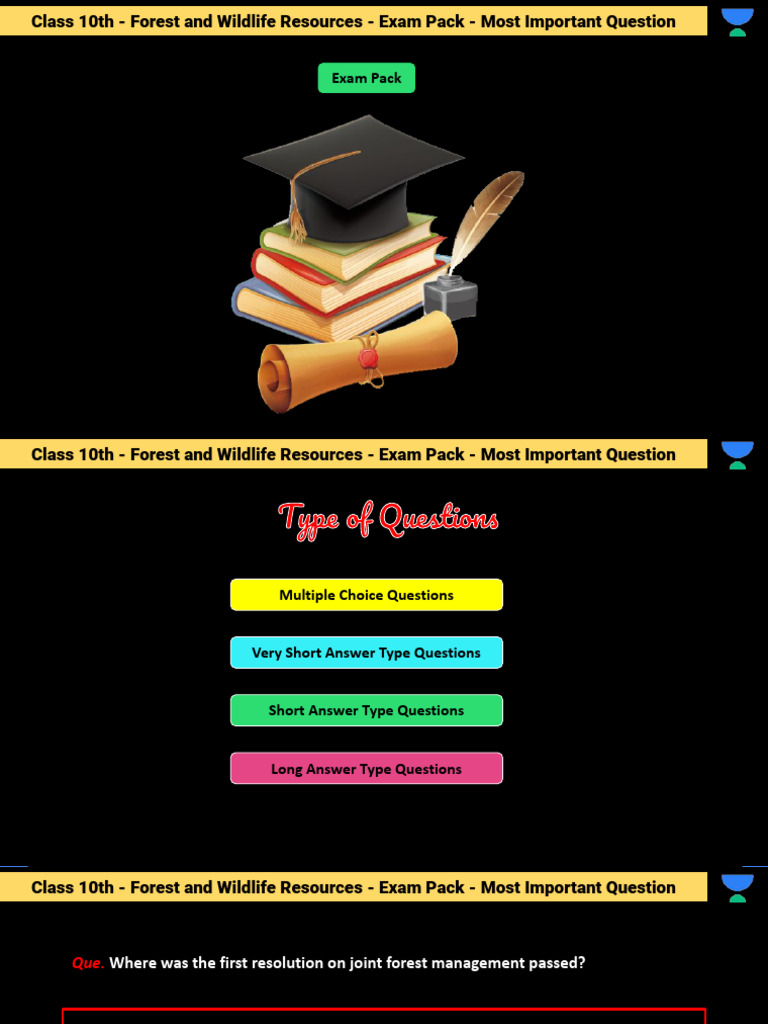Forest and Wildlife Resources - Exam Pack | PDF | Hunting | Forests